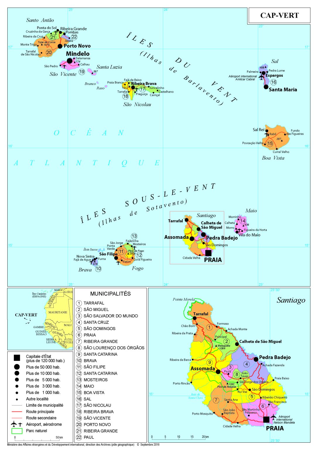 Cartes et plans détaillés du Cap Vert
